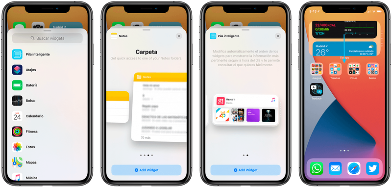 Cómo se usan y cómo son los nuevos widgets de iOS 14