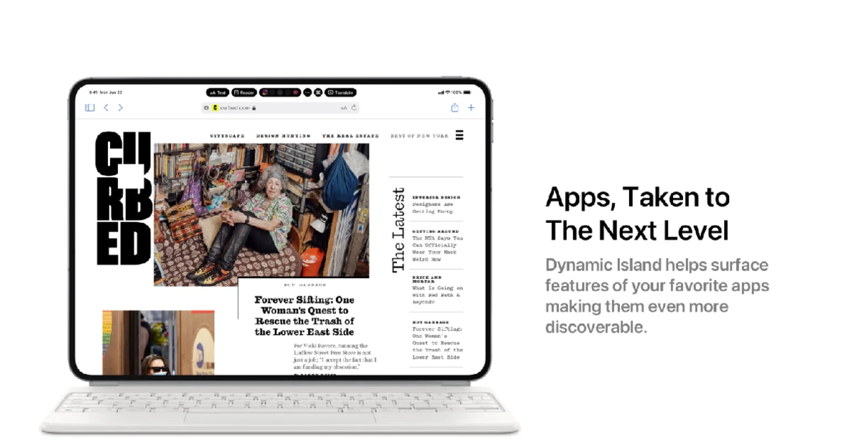 What would the iPhone 14 Pro's Dynamic Island look like on the iPad?