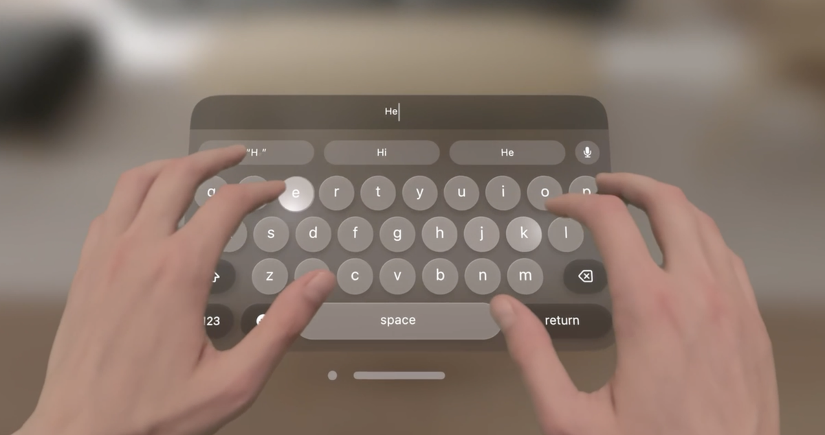 El teclado virtual de las Apple Vision Pro es un claro reflejo de la ...