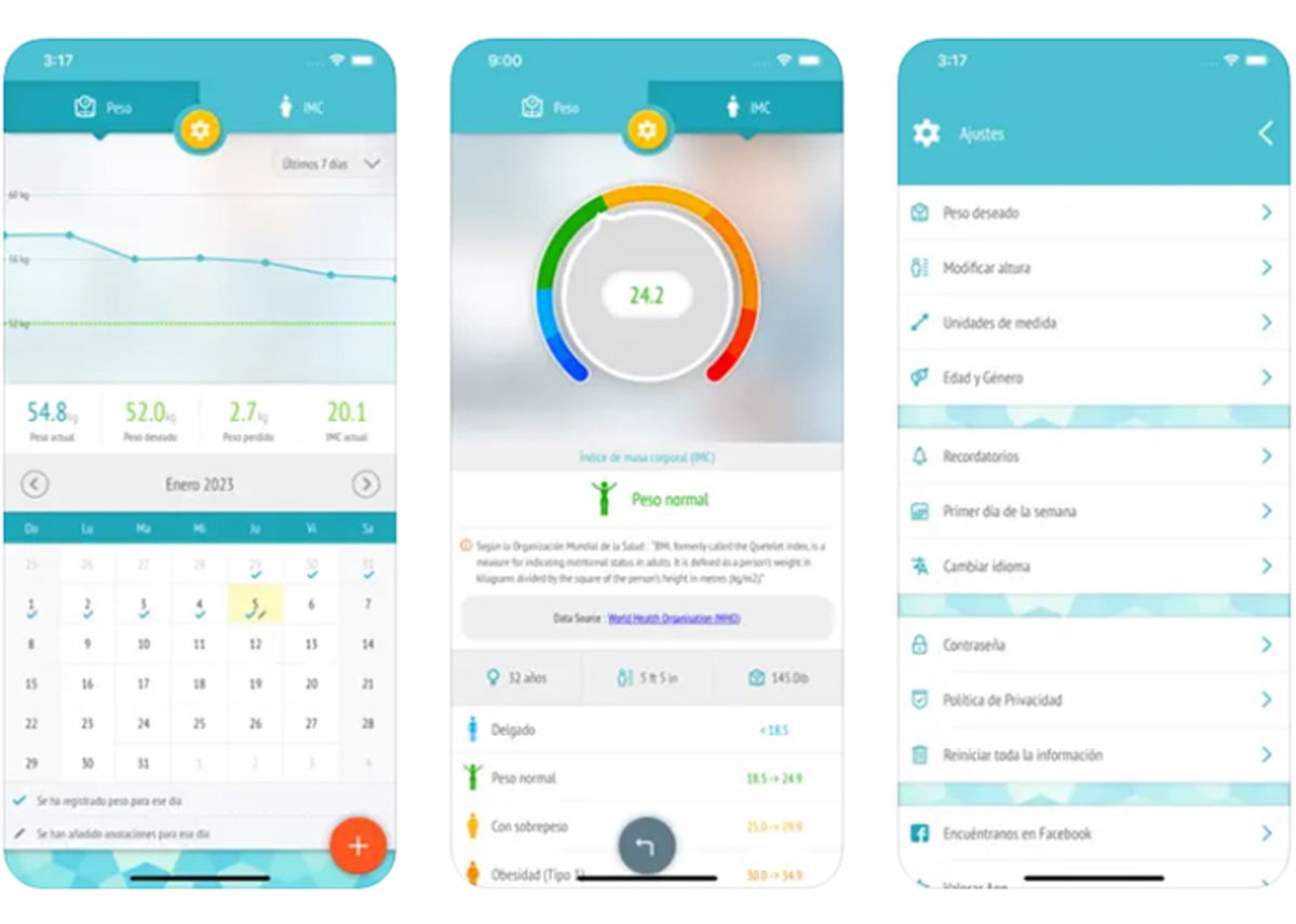 Apps de control de peso y nutrición desde iPhone