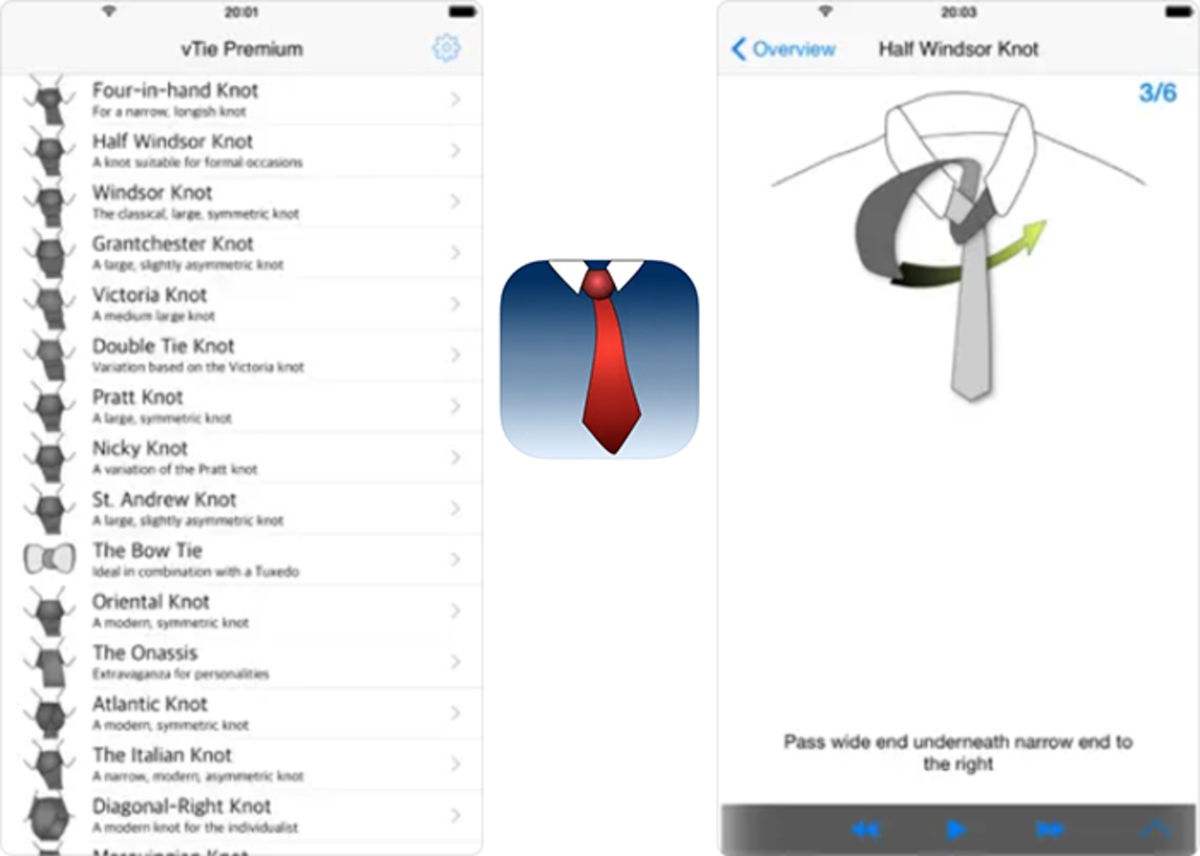 Apps iOS para aprender hacer el nudo de la corbata