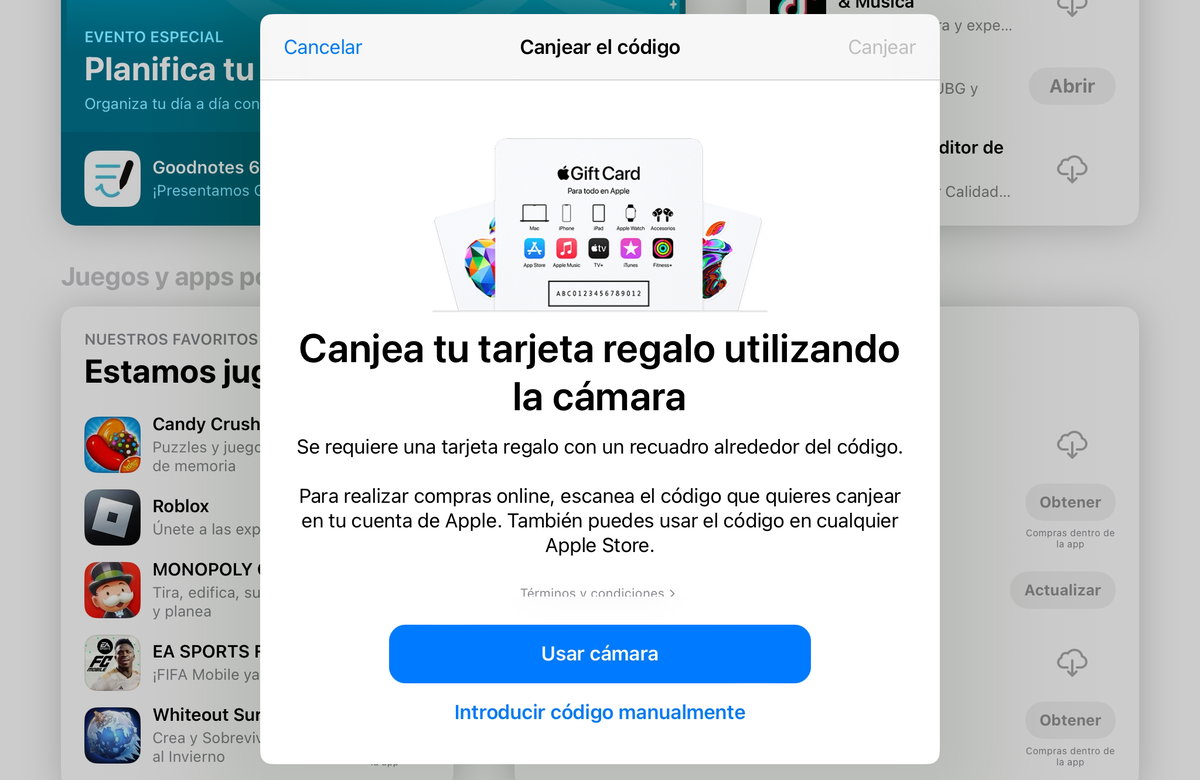 Cómo usar una tarjeta regalo de Apple desde iPhone, iPad o Mac