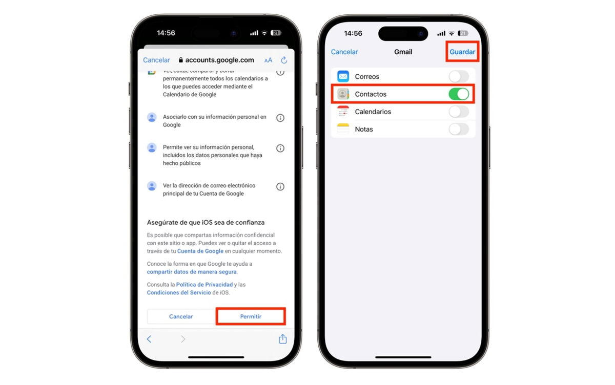 Cómo importar los contactos de la cuenta de Google al iPhone