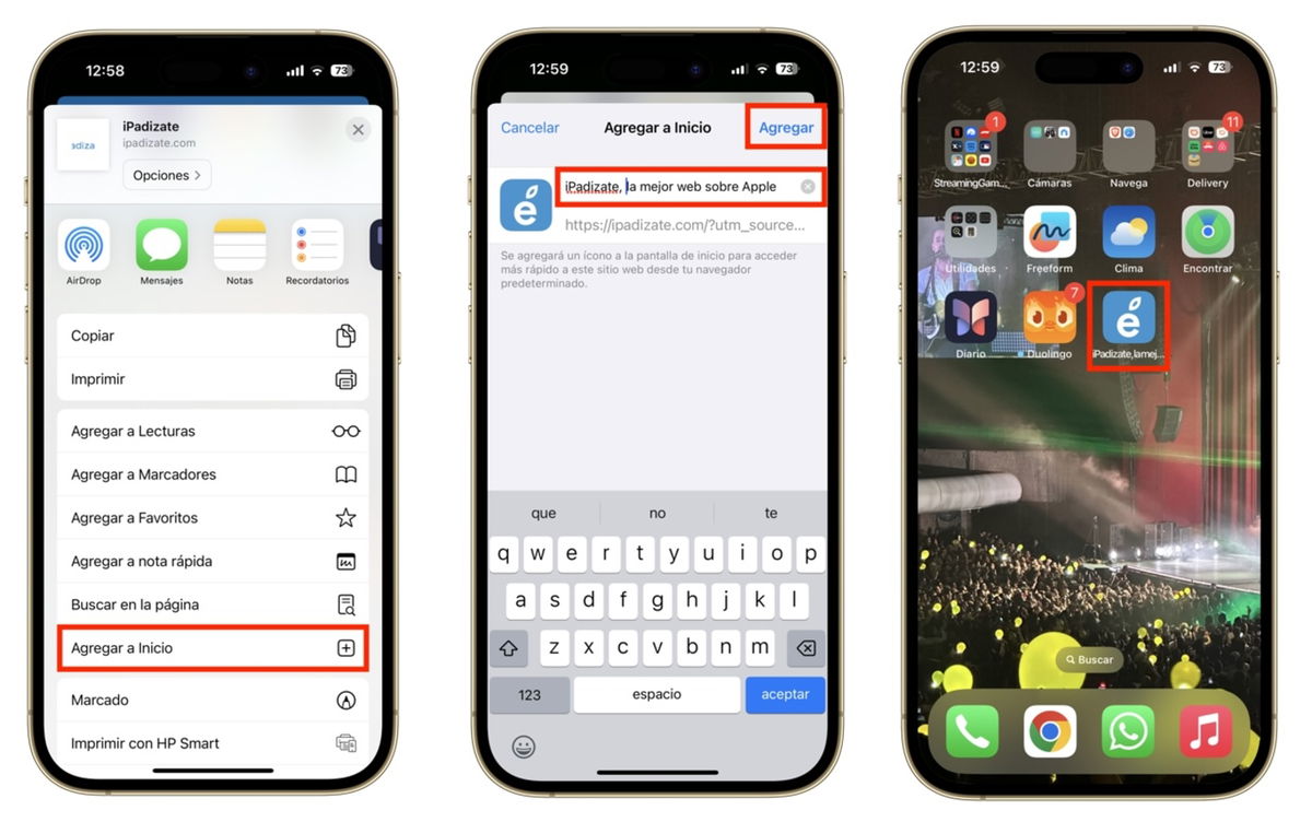 Cómo añadir una web a la pantalla de inicio del iPhone como si fuera una app