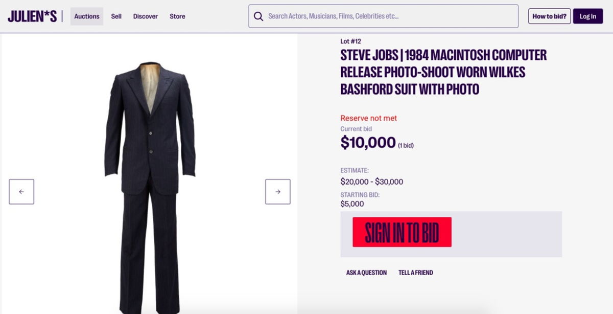 Vestir como Steve Jobs te costará 30.000 dólares. Sale a subasta uno de ...